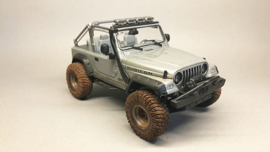 吉普牧马人模型车,手工制作过程