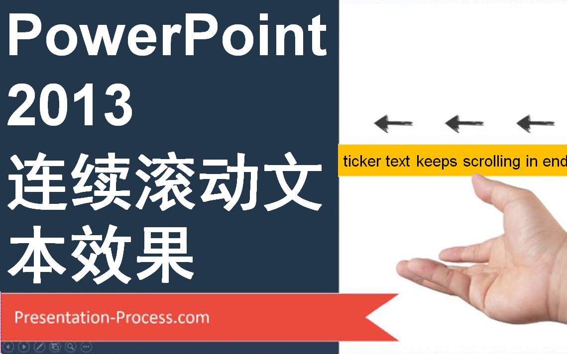PowerPoint 2013 连续滚动文本效果