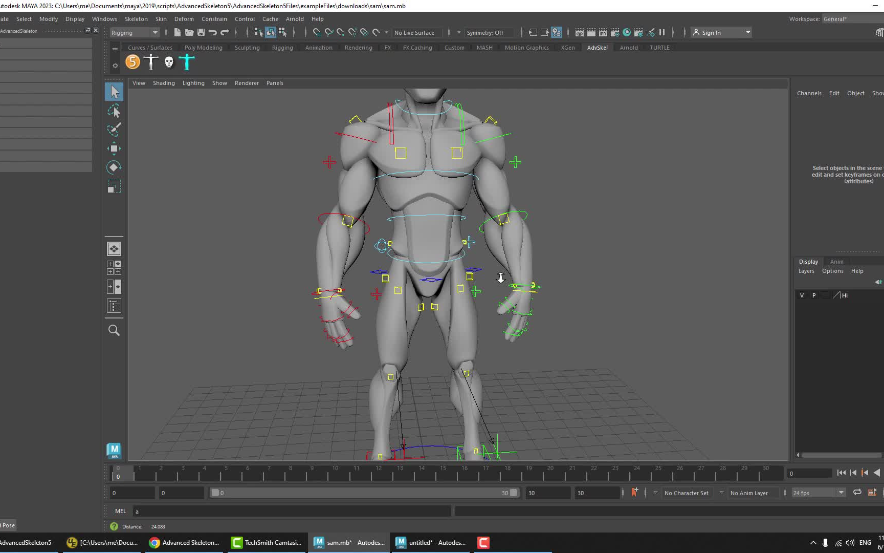 AdvancedSkeleton Rigging Sam 自学教程!