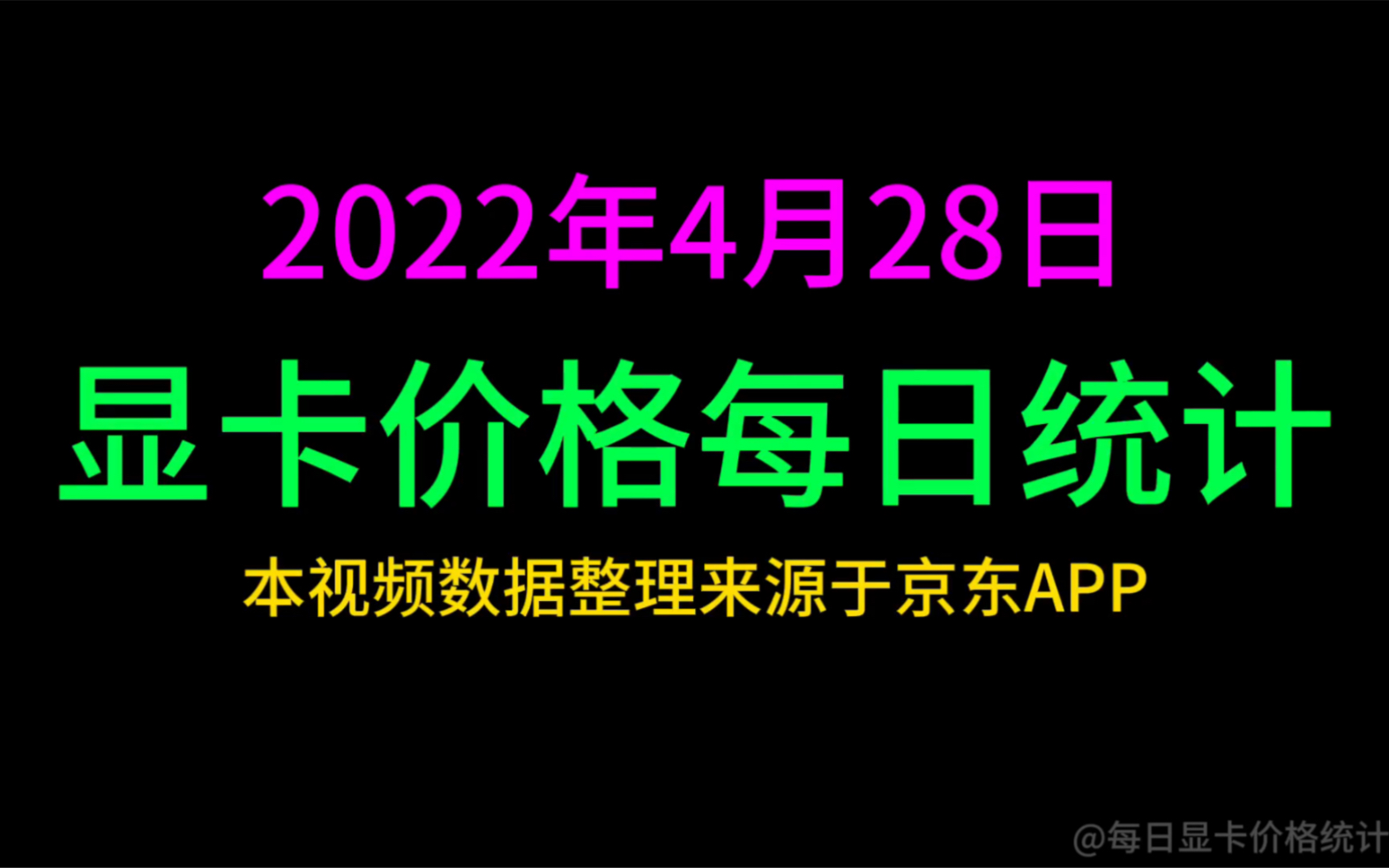 2022年4月28日最新显卡价格统计,3060ti 3070有微微涨幅,3080跌回...
