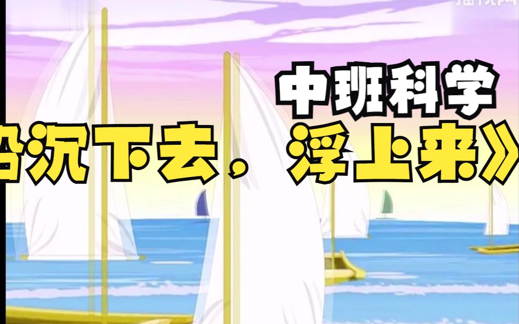 幼儿园优质微课:中班科学《船沉下去,浮上来》