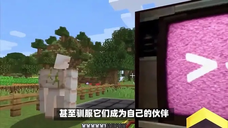 《我的世界》成功驯服羊驼!