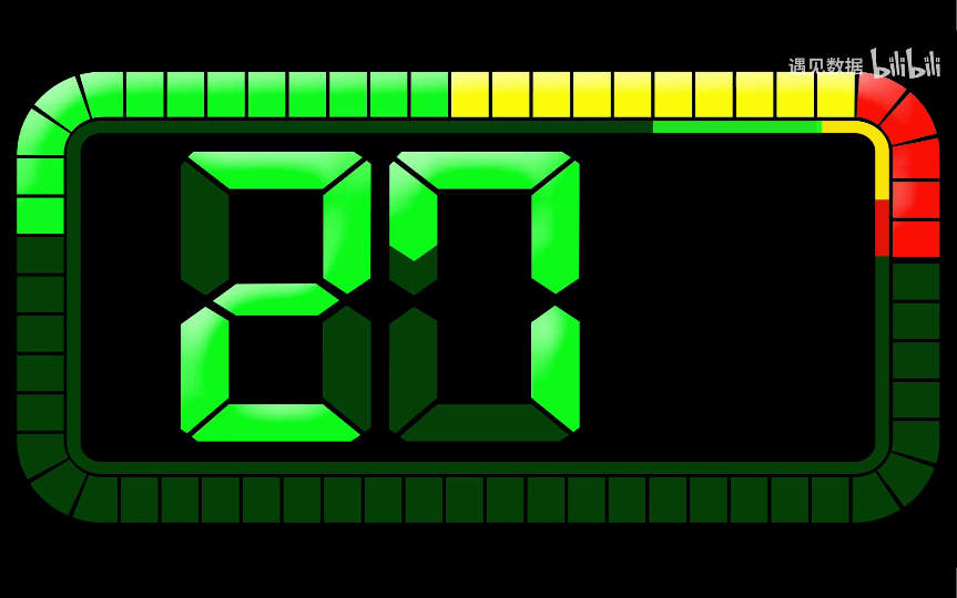 15秒倒计时素材 | 1234567八个9进制 | 倒计时视频 | 带背景音乐