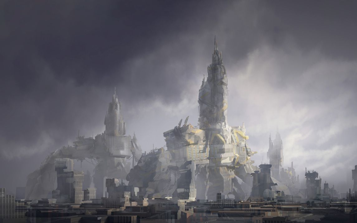 【3dmax+ps】科幻概念场景建模,次世代手绘全流程