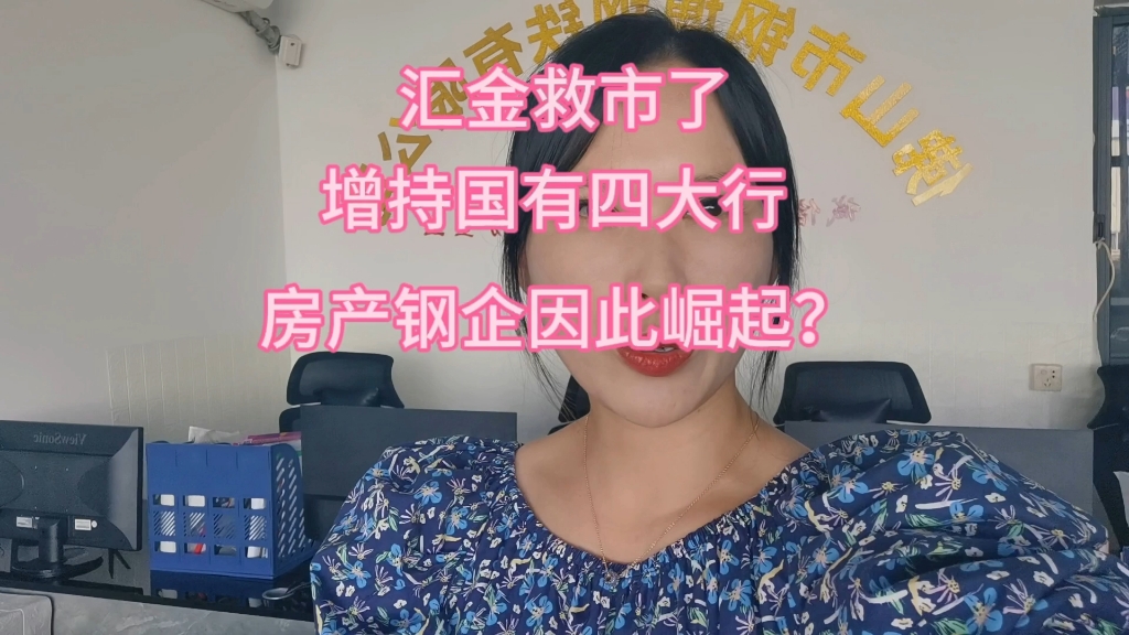 汇金公司救市了,增持国有四大行,房地产钢企回因此崛起?