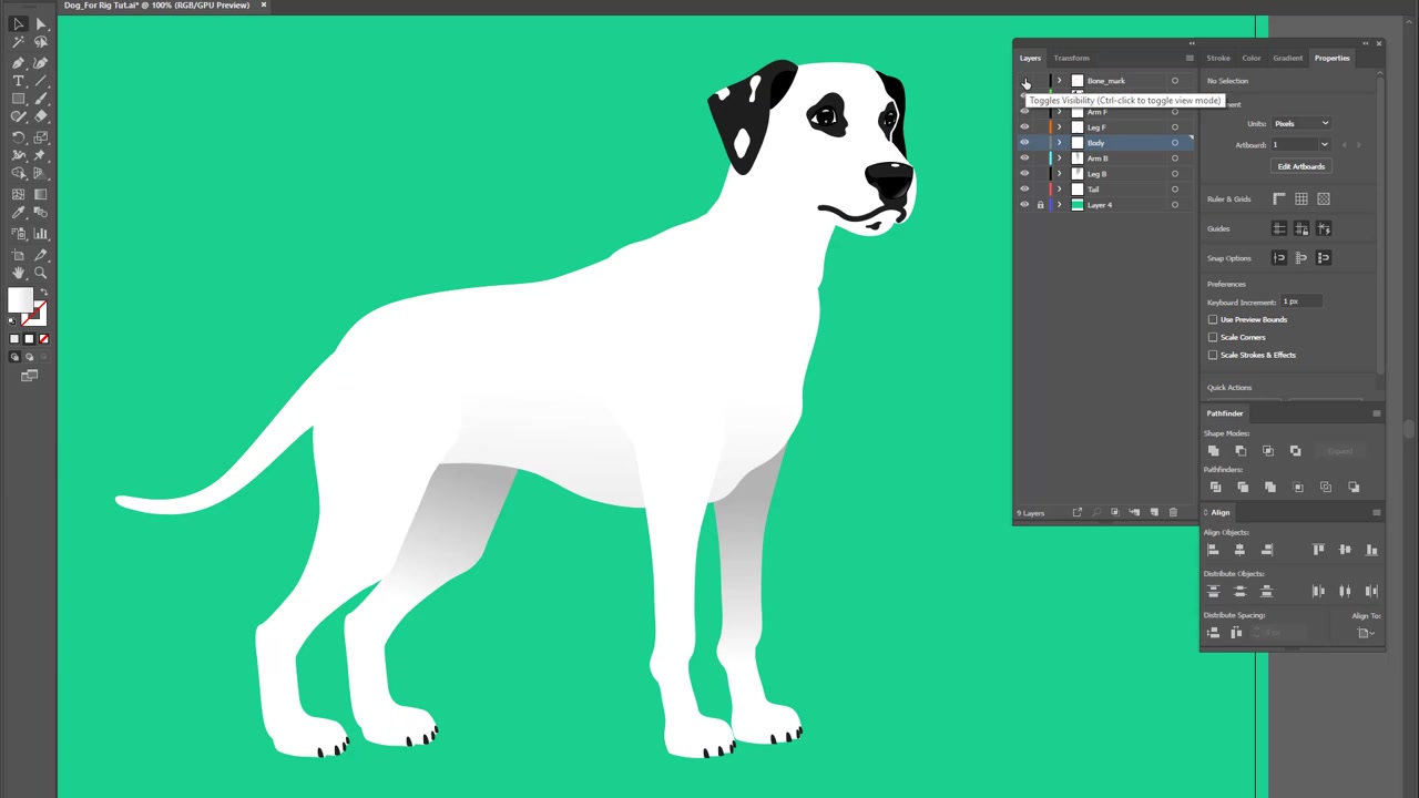 DUIK 16 教程- 四足动物(猫狗马等)的绑定Animal Rigging & Animation