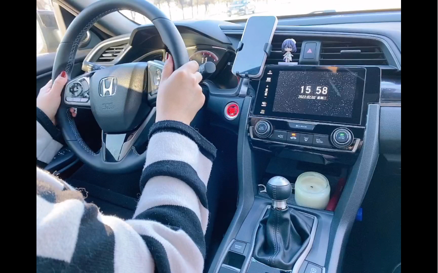 女司机在线练车,手动思域kf7(换挡练习第二弹)