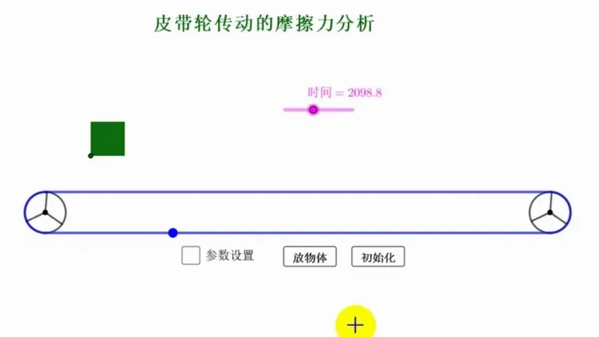 皮带轮传动,摩擦力分析。来看看动画分析?
