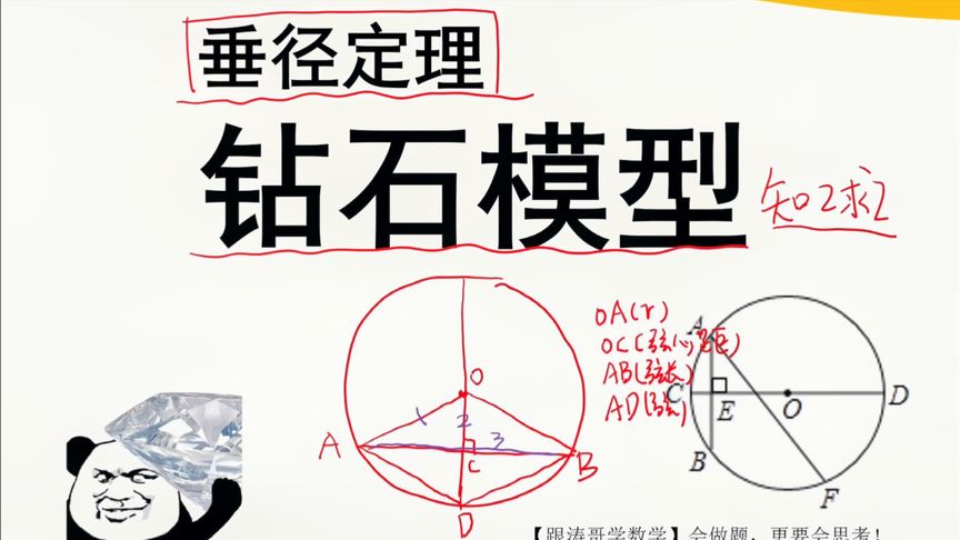 听过“钻石模型”吗?一道题说透,中考“圆”垂径定理,偷着乐!