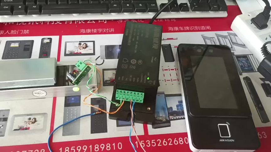 海康4.3寸主打产品DS-K1T342MF接线演示#人脸识别门禁系统