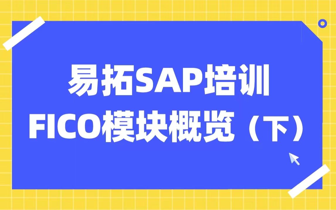 零基础转型SAP FICO模块学习教程 FICO概览(下)易拓SAP培训