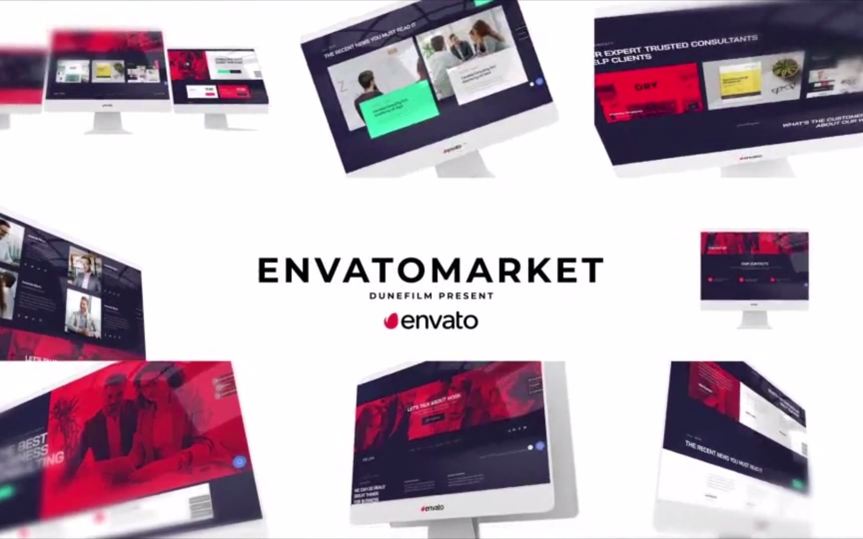 ...演示屏幕截图介绍网站网页设计毕设展览课题结业宣传视频AE模板