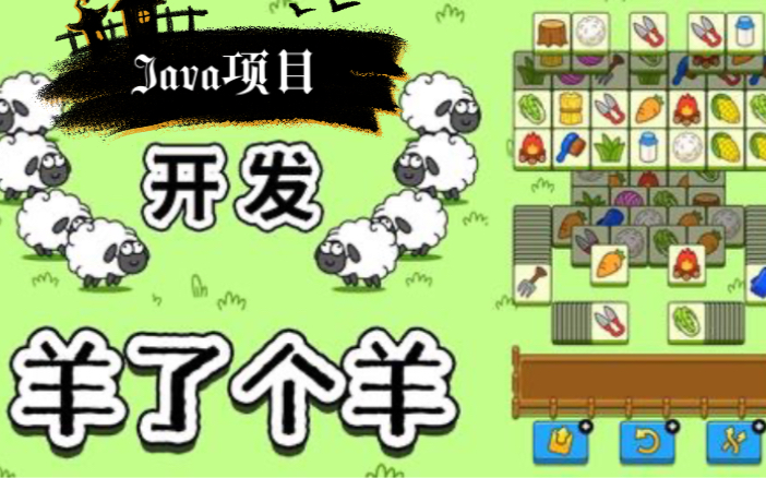 【Java游戏项目】24小时教你快速做出并通关《羊了个羊》(附源码)!这...
