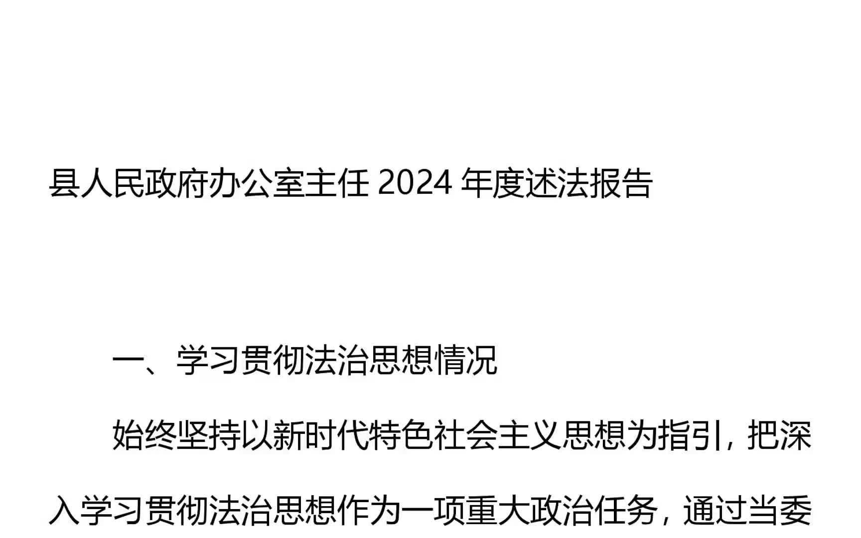 县人民政府办公室主任2024年度述法报告__长图