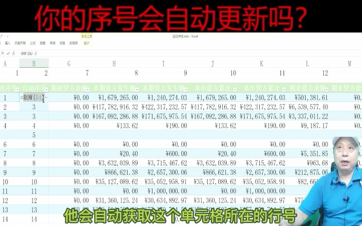删除和添加行之后,序号会自动更新,你知道是怎么实现的吗?