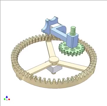 可调轴角度的内齿轮传动