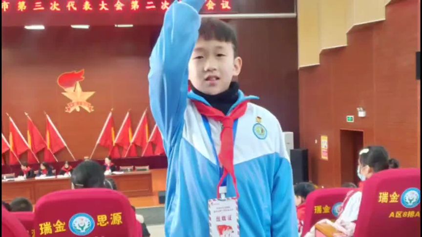瑞金市第三次少代会 小杨同学代表少先队员发言 ߑ�ߑ�ߑ