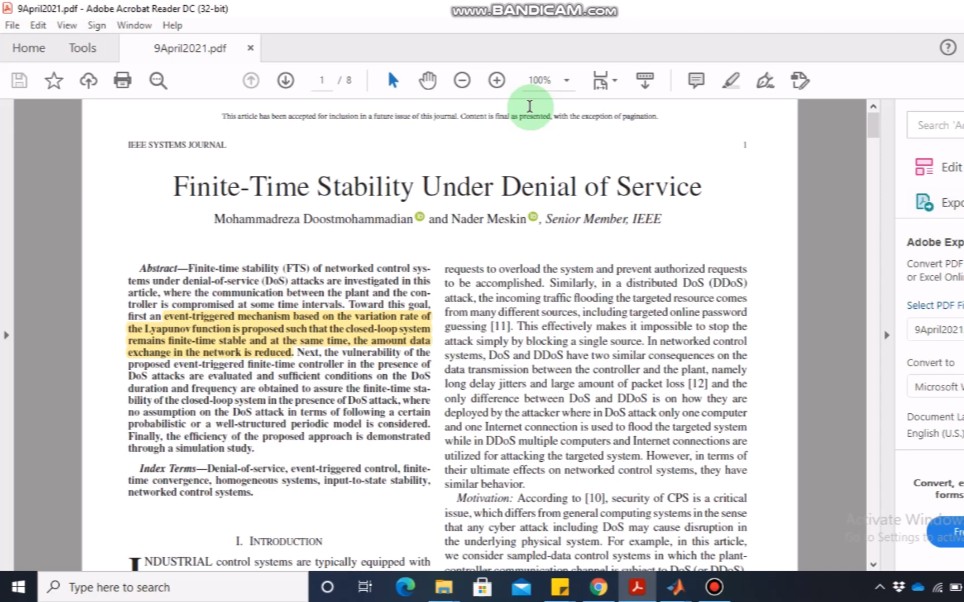 MATLAB事件触发控制仿真(Dos下有限时间稳定性)