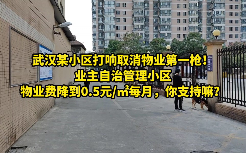 武汉某小区打响取消物业第一枪!业主自治管理小区,物业费降到0.5元/㎡...