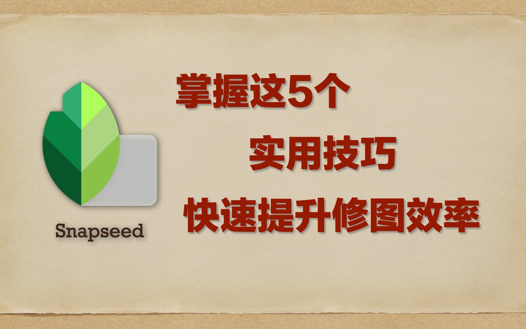 掌握这5个实用技巧,快速提升你的手机修图效率❗️| Snapseed教程