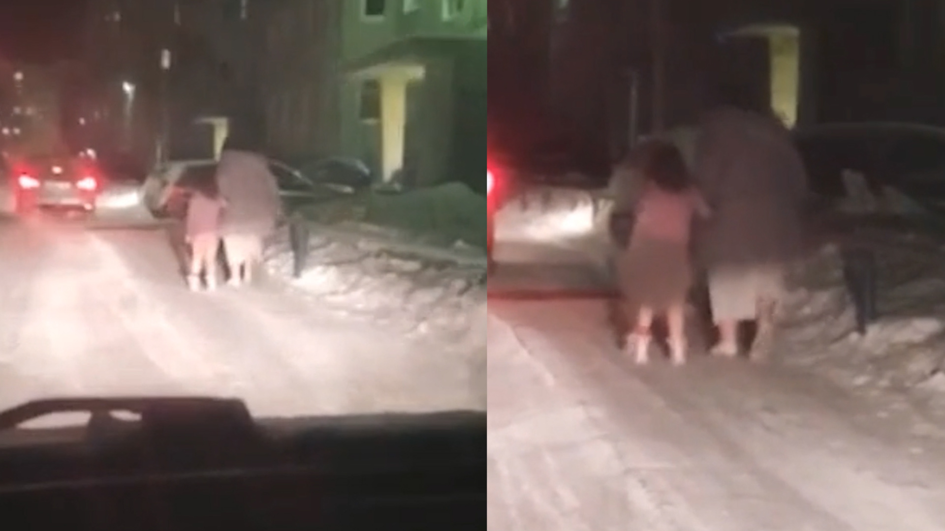 奶奶带孙女在-30度室外行走,路人看清气炸:女孩衣着单薄未穿裤