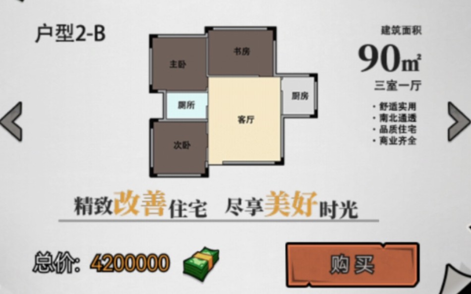 【打工生活模拟器】中型房文友小区B户型实体房间参考
