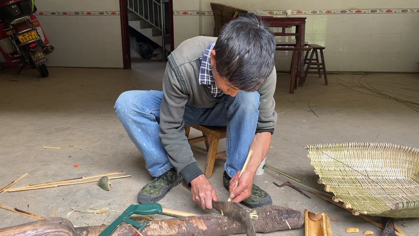 #手艺人 你们哪有这种手工制作的撮箕没得