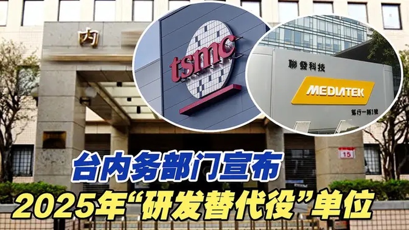 台内务部门宣布2025年"研发替代役"单位