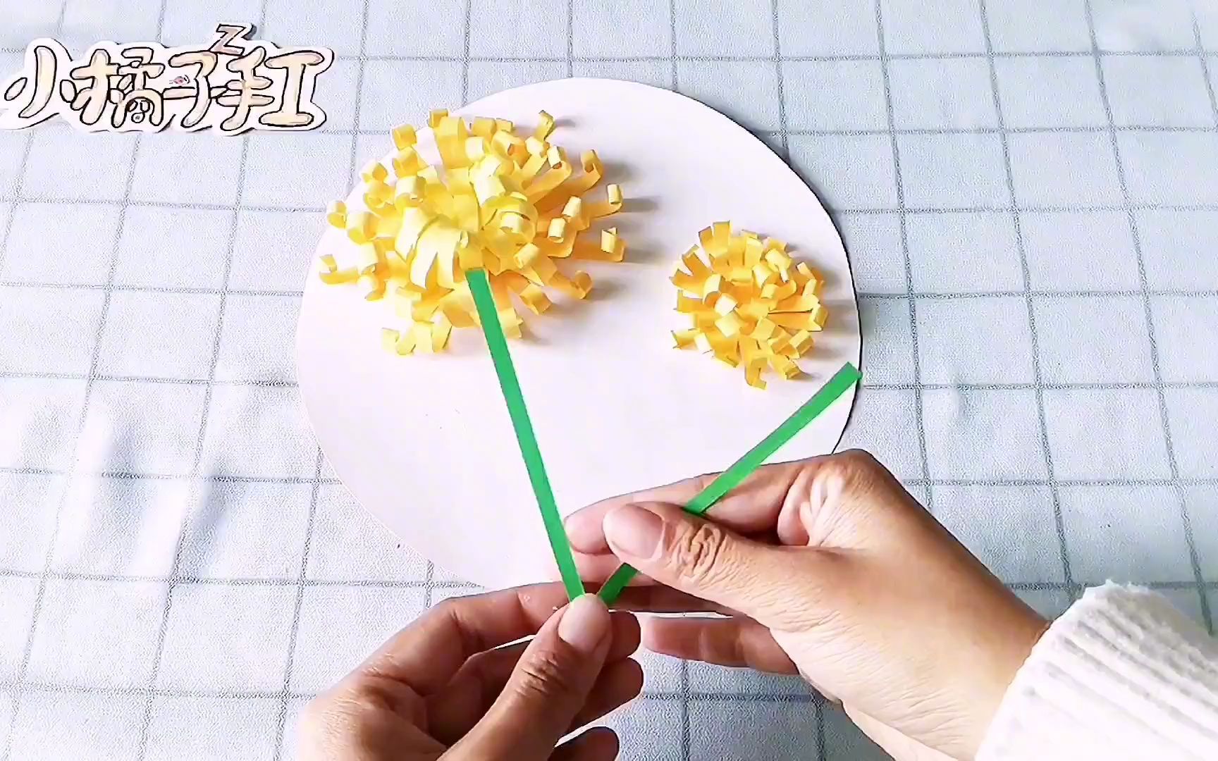 清明节创意手工 来做菊花立体创意粘贴画 超级简单的创意手工画