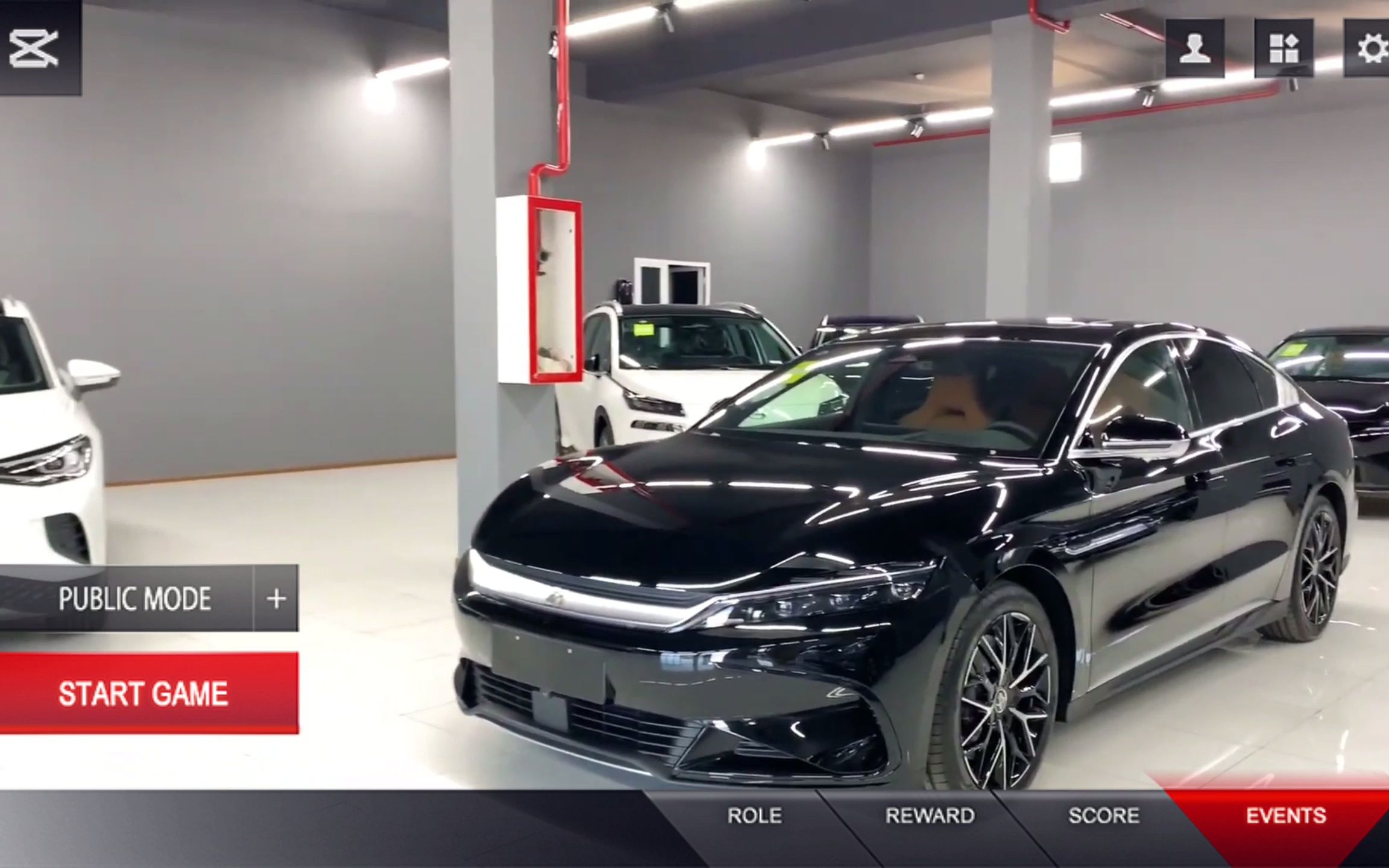 国外某电动汽车展厅,8辆车7辆是中国品牌,其中4辆比亚迪