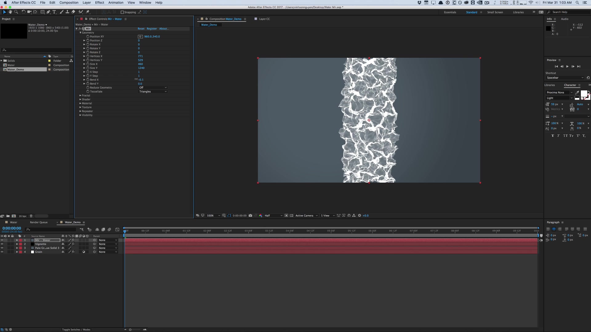 ...AE教程 使用 Trapcode Mir 插件制作三维流体水花动画特效 无中文字幕