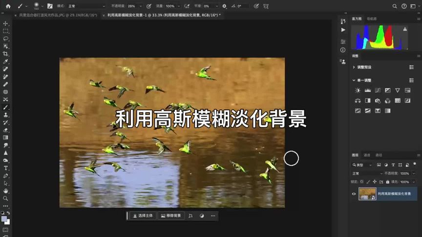 【大雷视界】PS知识点课件|利用高斯模糊淡化背景 课件/Lex。