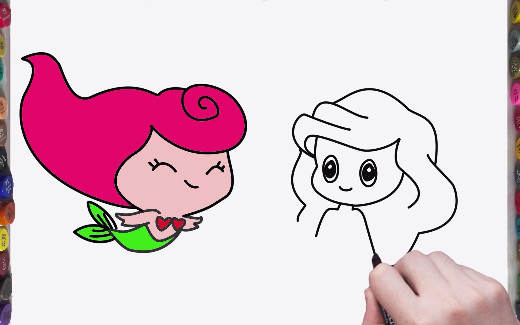 简单好看的美人鱼简笔画