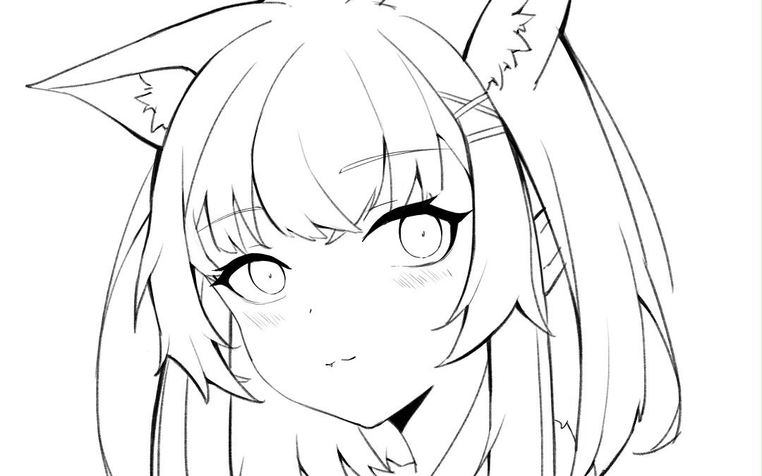 【画画教程】两分钟教会你如何画一幅猫耳娘