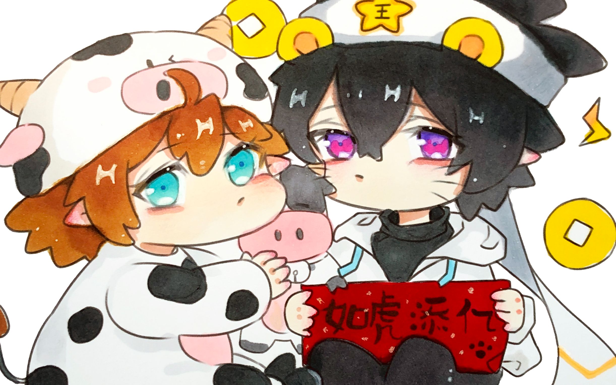 【凹凸世界】-来画Q版的雷狮和安迷修呀~