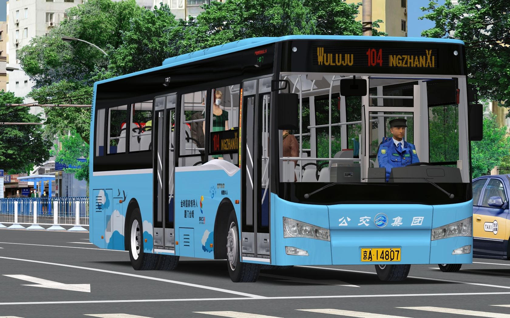 巴士模拟2 #125 驾驶带内置电显的金旅6105系列城市客车(川流造型)...