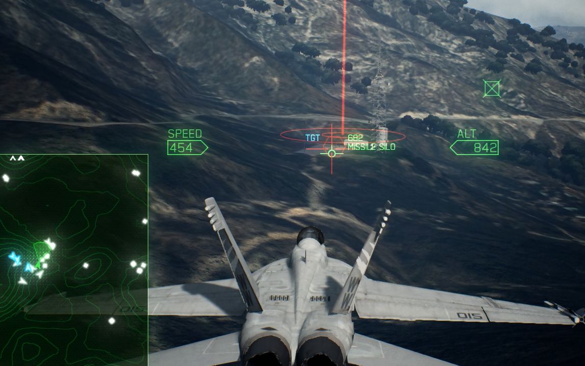 【皇牌空战7】hard难度第十三关 大黄蜂 定位发射井。