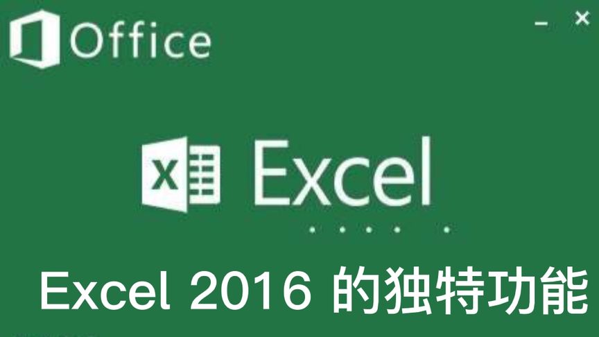 excel表格入门到提高 2016版本特殊独特功能