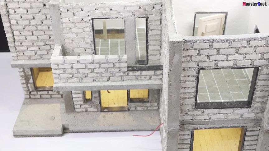 如何做一个漂亮的房子(模型),做门和瓷砖地板安装