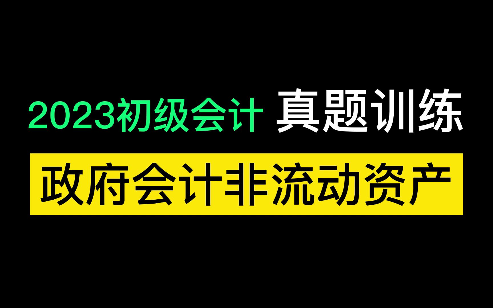 初级会计实务 政府会计非流动资产