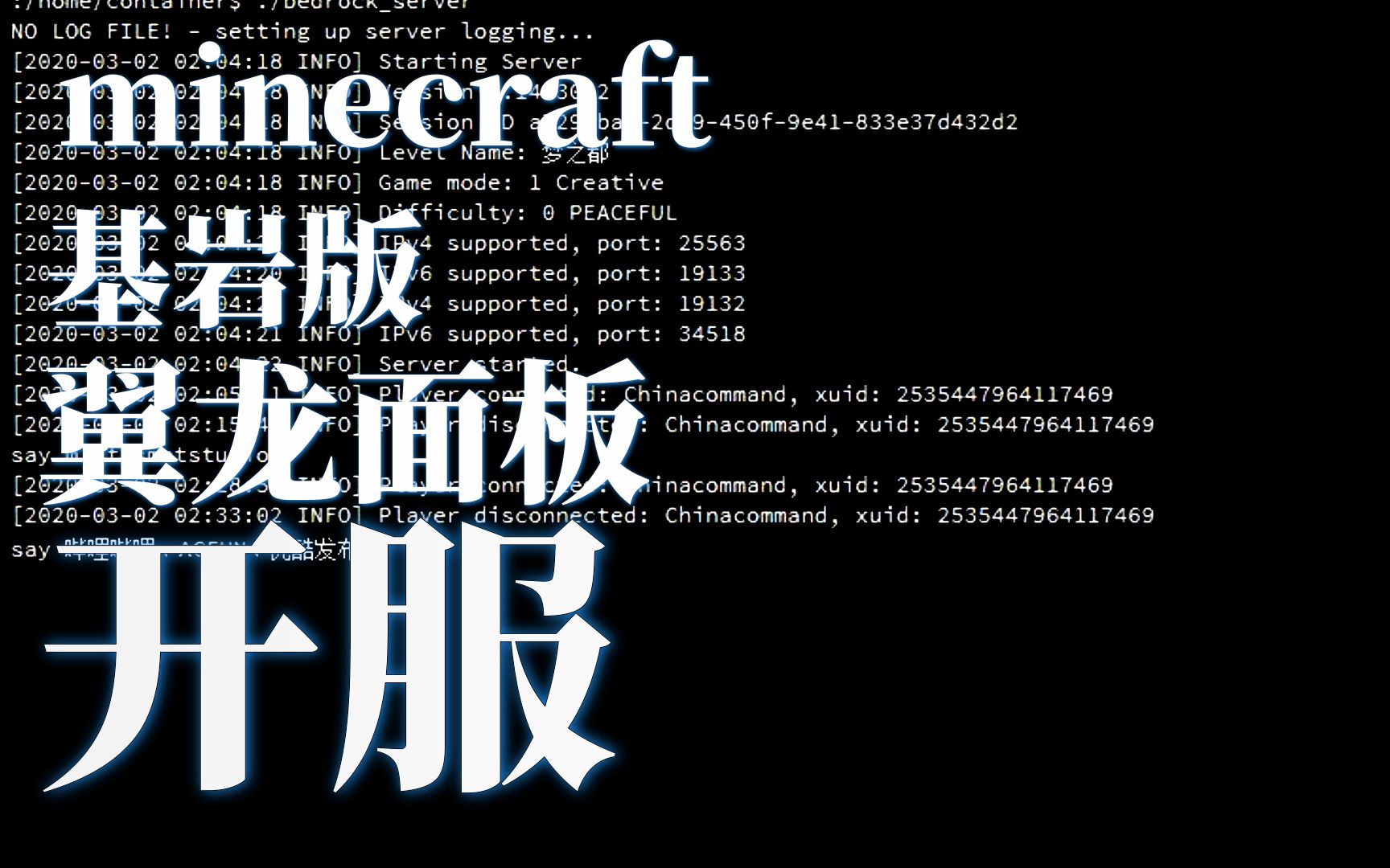 【MC】十分钟学会MC基岩版服务器文件格式与”翼龙面板“开服