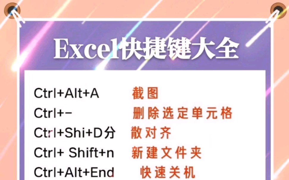 这些Excel快捷键大全,你都知道算我输!