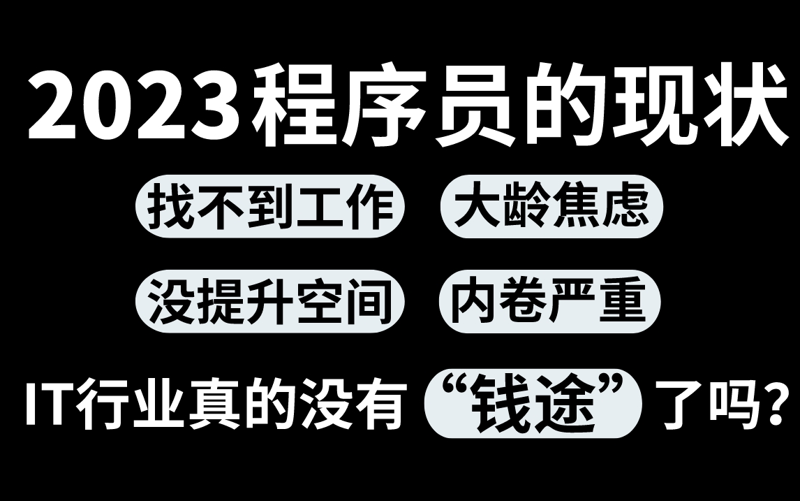 2023IT行业还有“钱”途吗?程序员找不到工作、年龄大学历低、内卷...