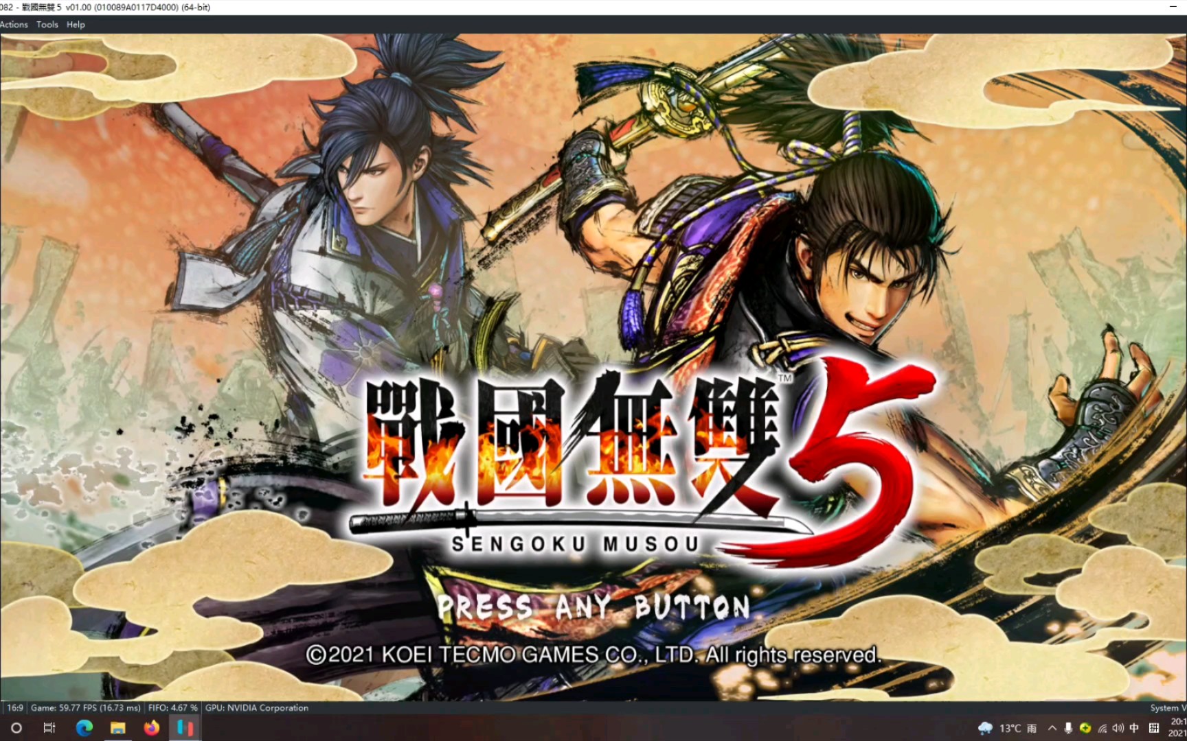 Ryujinx模拟器 SWITCH版本 -战国无双5- 模拟测试