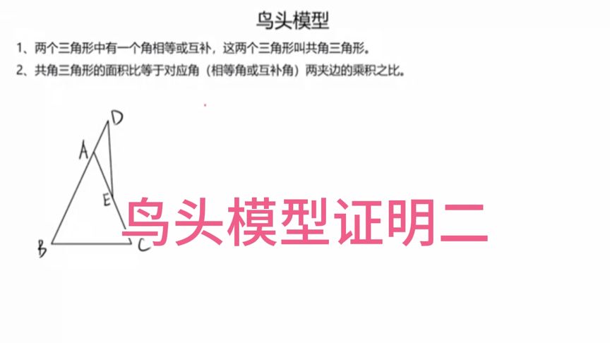 小学奥数几何六大模型之鸟头模型证明二