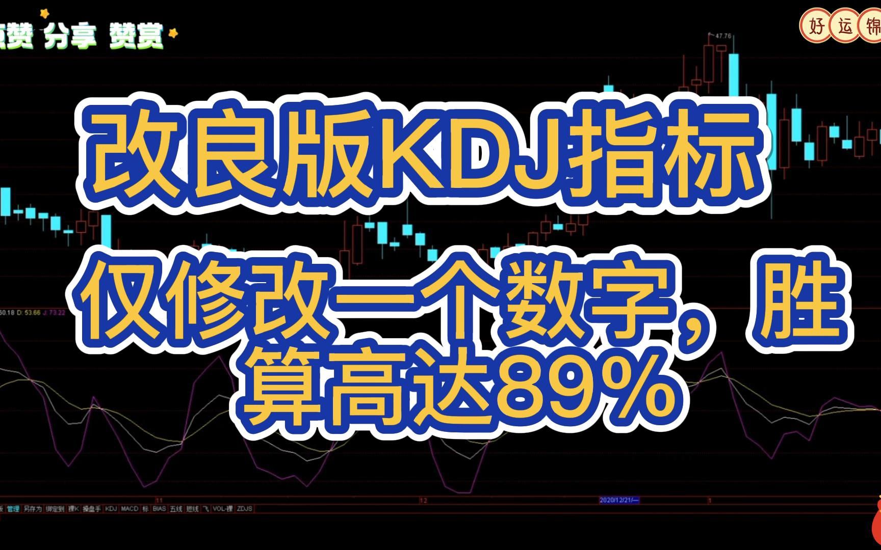 改良KDJ指标,仅修改一个数字,胜率高达89%
