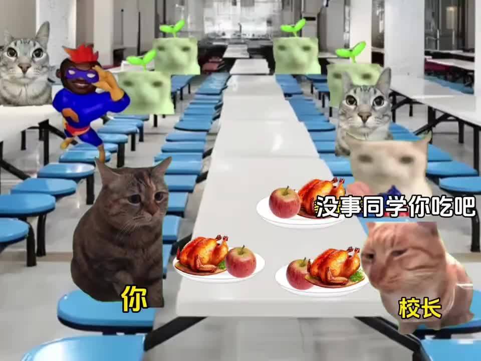 当你在学校食堂吃饭遇到校长时