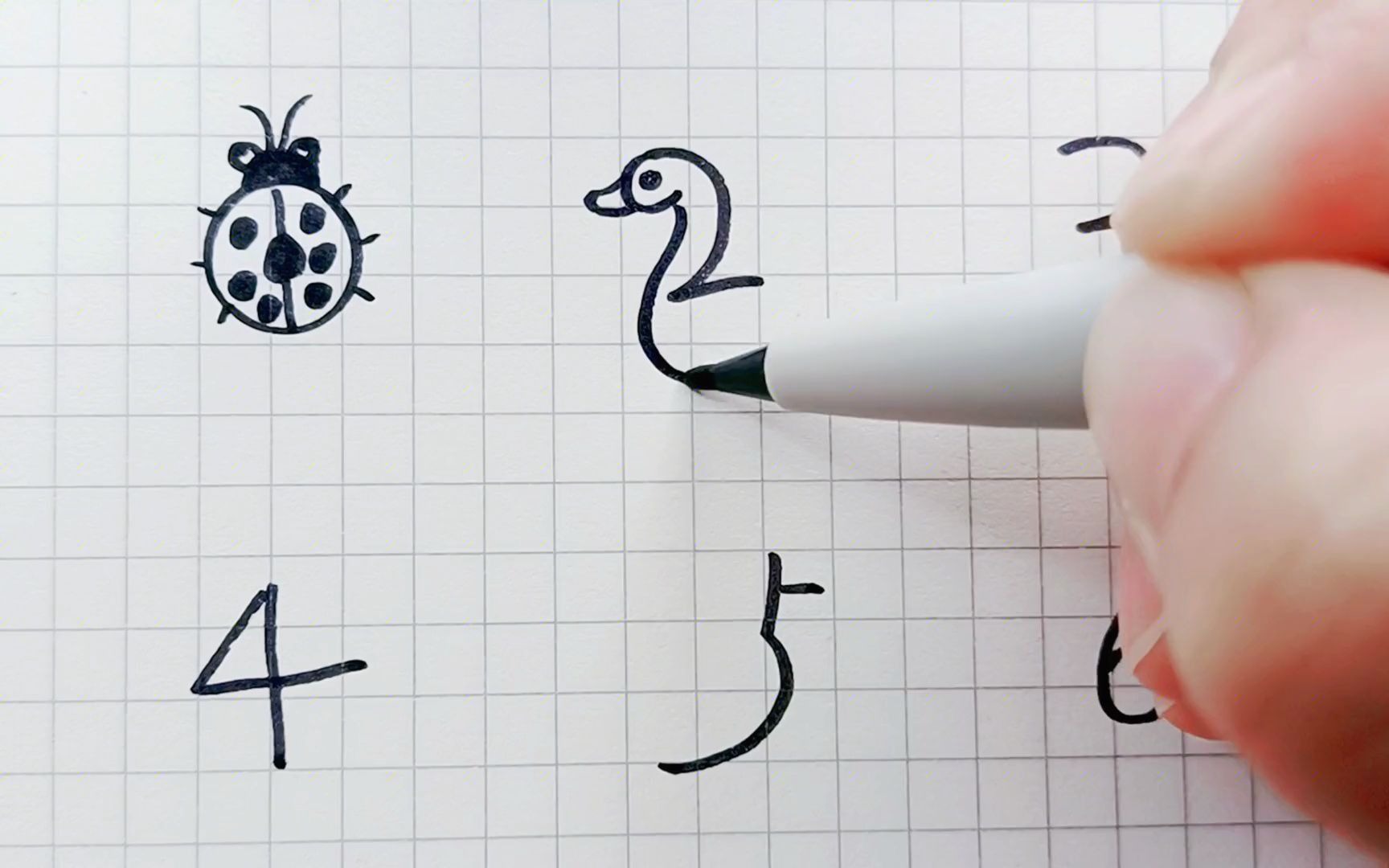 用数字画不同的小动物