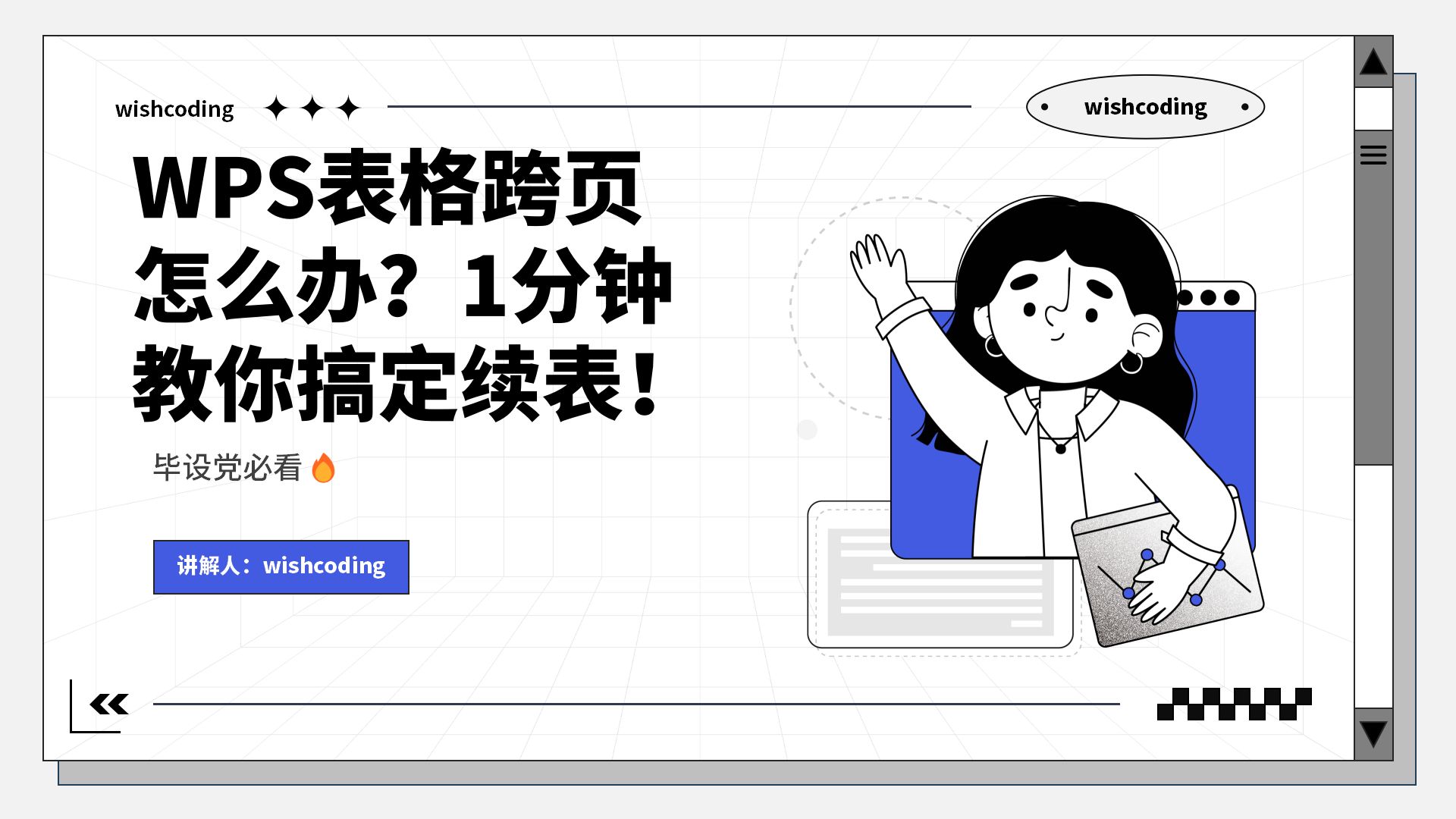 WPS续表别再头疼了!毕设表格跨页排版,1分钟搞定三线表规范操作!