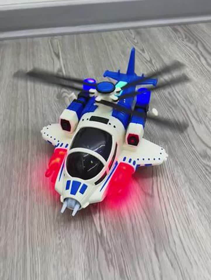 变形旋转飞机 自动变形的旋转飞机玩具,宝贝太喜欢啦#电动玩具 #飞机...